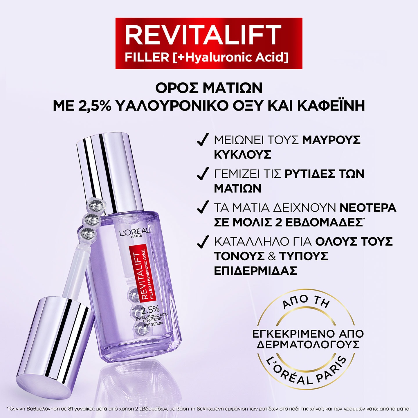 Revitalift Filler Ορός Ματιών με Υαλουρονικό Οξύ